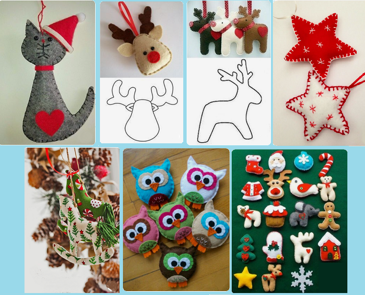 Новогодние игрушки из фетра
